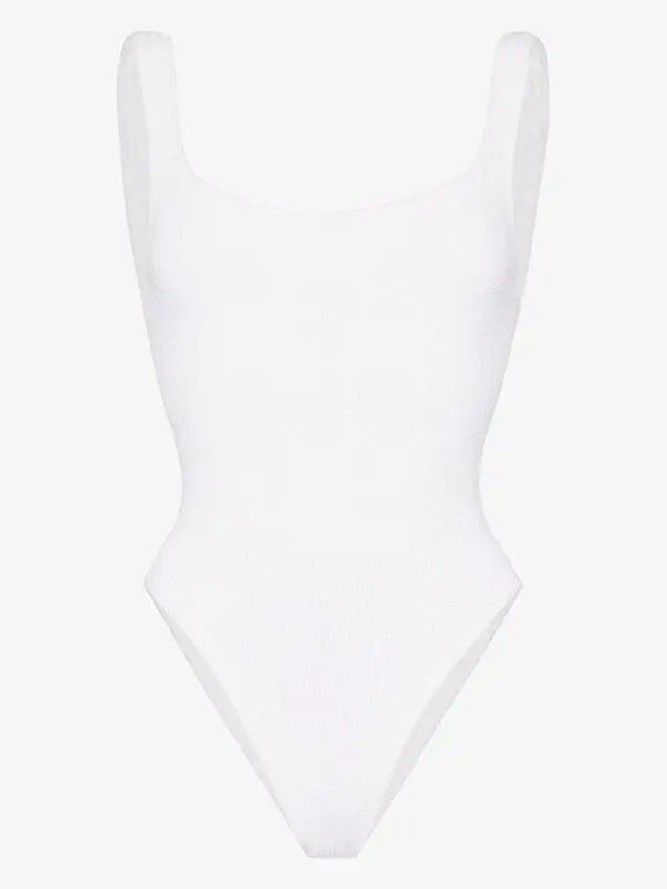 Hunza G Classic Square Neck Crinkle Swimsuit - White