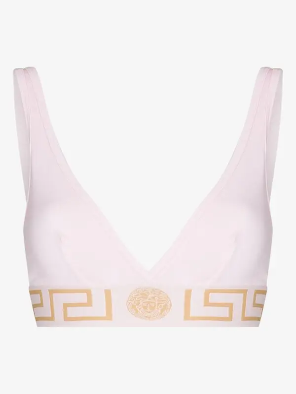 Versace Greca Border Triangle Bralette - Pink | Editorialist
