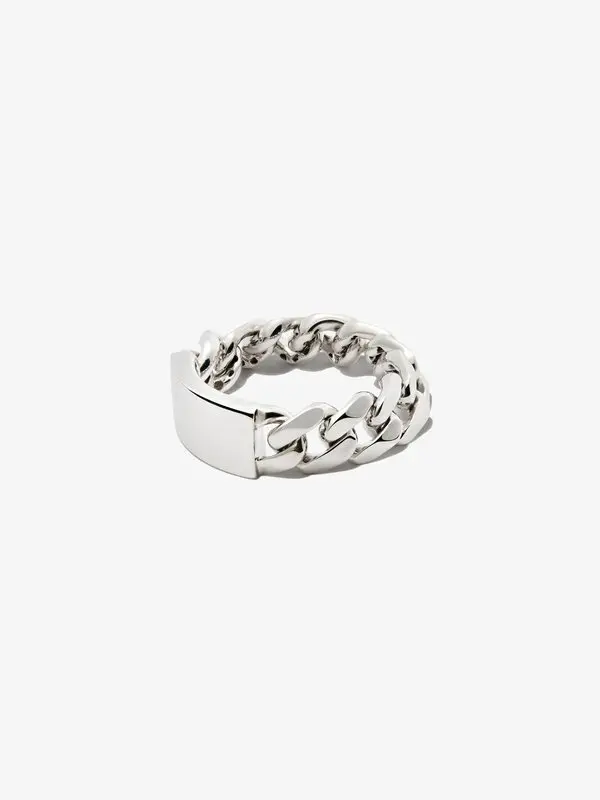 Shay 18k White Gold Id Flat Link Ring
