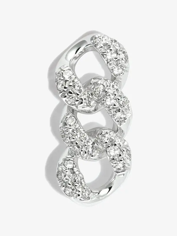 Shay 18k White Gold Triple Link Diamond Earring