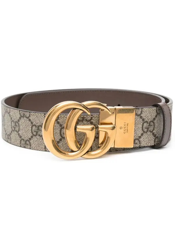 Gucci Brown Gg Marmont Reversible Leather Belt - Neutrals  display picture 3
