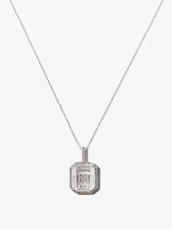 Mateo 14k White Gold Diamond Initial Necklace
