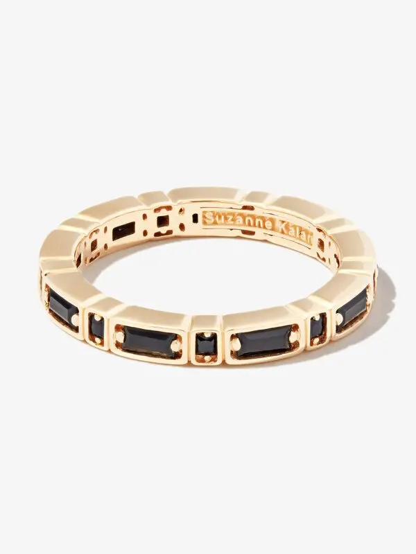 SUZANNE KALAN 18kt Yellow Sideways Sapphire Eternity Band Ring