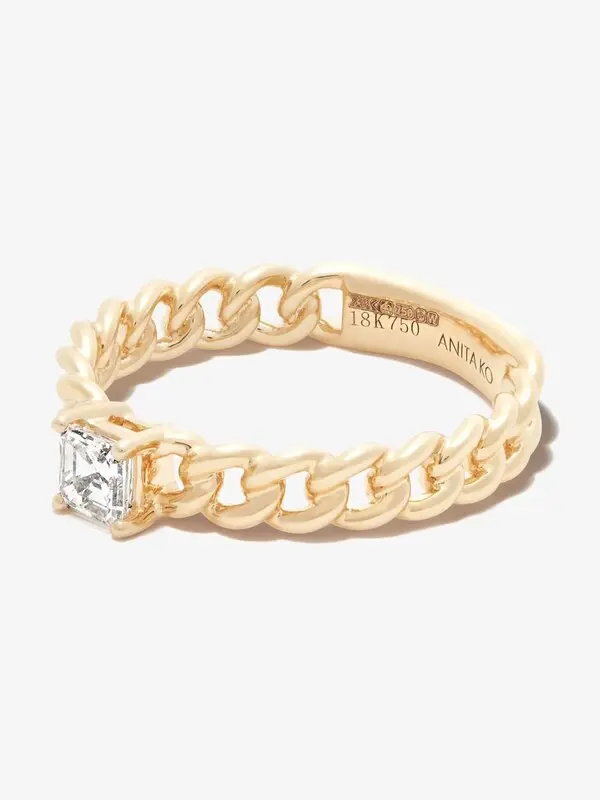 ANITA KO 18k Yellow Chain Diamond Ring