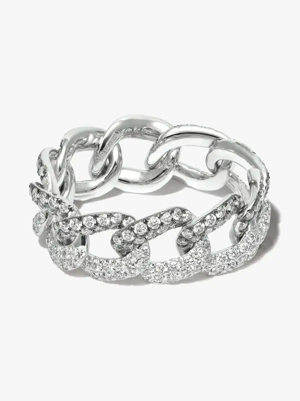 Shay 18k White Gold Diamond Curb Link Ring