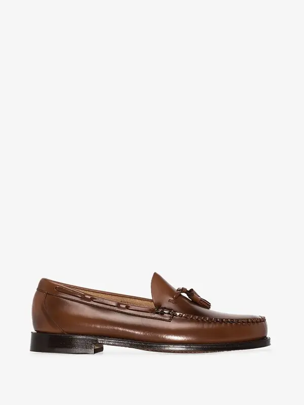 G.H. BASS & CO. Weejuns Larkin Tassel Leather Loafers - Brown