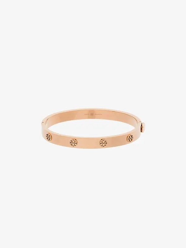 Tory Burch Rose Tone Miller Hinge Stud Bangle - Gold | Editorialist