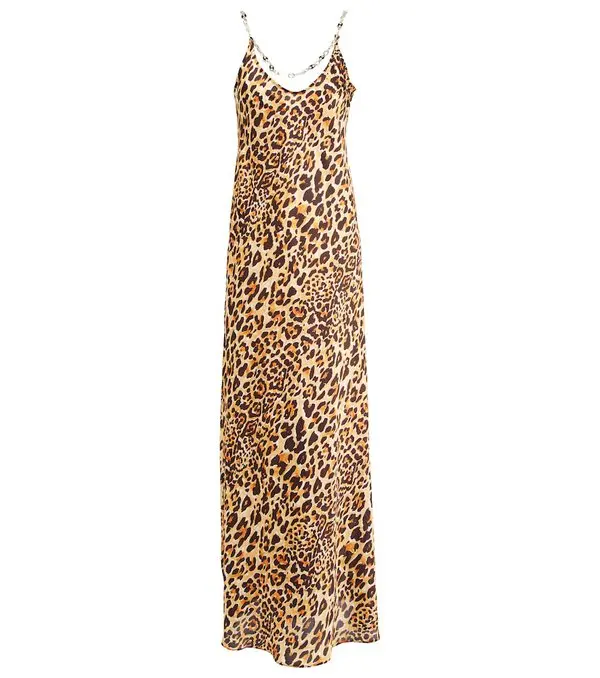 Rabanne Embellished Leopard-print Maxi Dress - Multicoloured