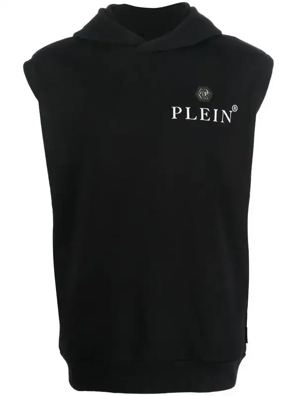 Philipp Plein Hexagon Logo-Print Hoodie In Black 60% Off