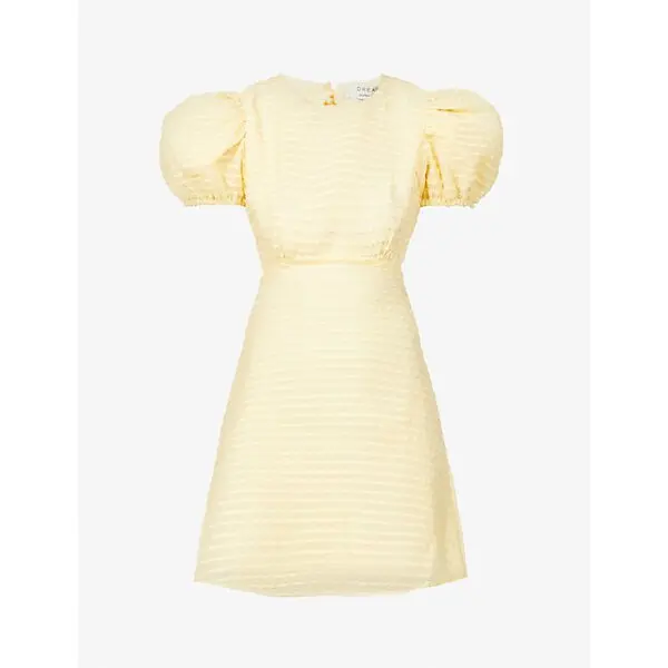Sister Jane Sherbet Puffed-Sleeve Woven Mini Dress - Yellow | Editorialist