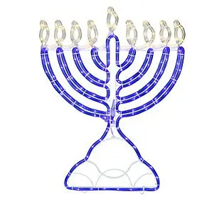 NORTHLIGHT 156 Clear/blue Led Hanukkah Menorah Ope Lights