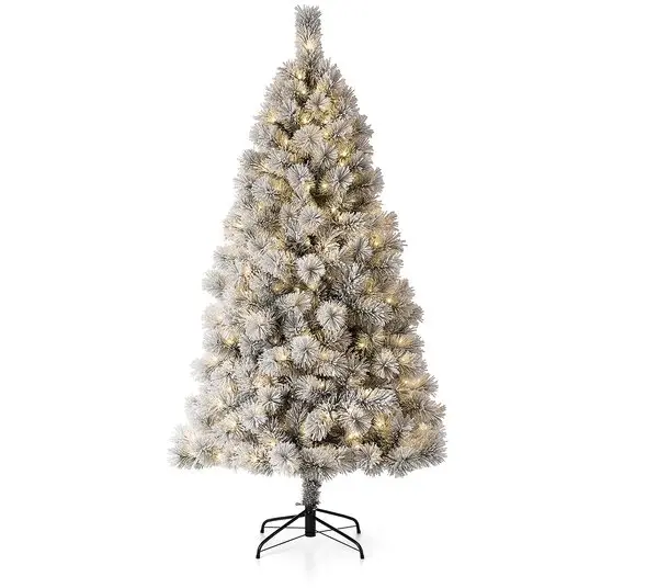 GLITZHOME 6ft Pre-lit Pencil Pine Led Lighted C Hristmas Tree
