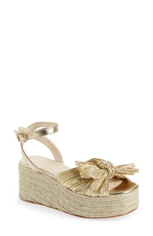 Buy LOEFFLER RANDALL Posey Knotted Espadrille Platform Sandal - Gold At ...