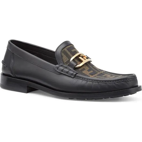 Fendi O'lock Ff Jacquard Loafer - Black/brown