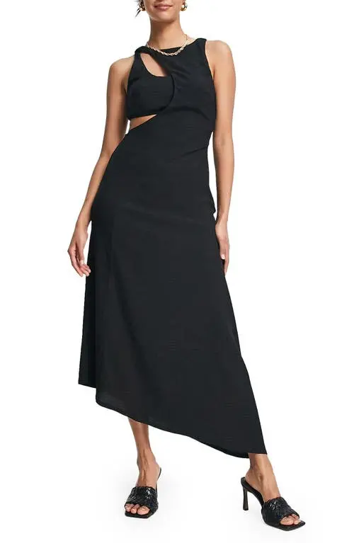 topshop black cut out dress Topshop black fit and flare sleeveless cut out dress