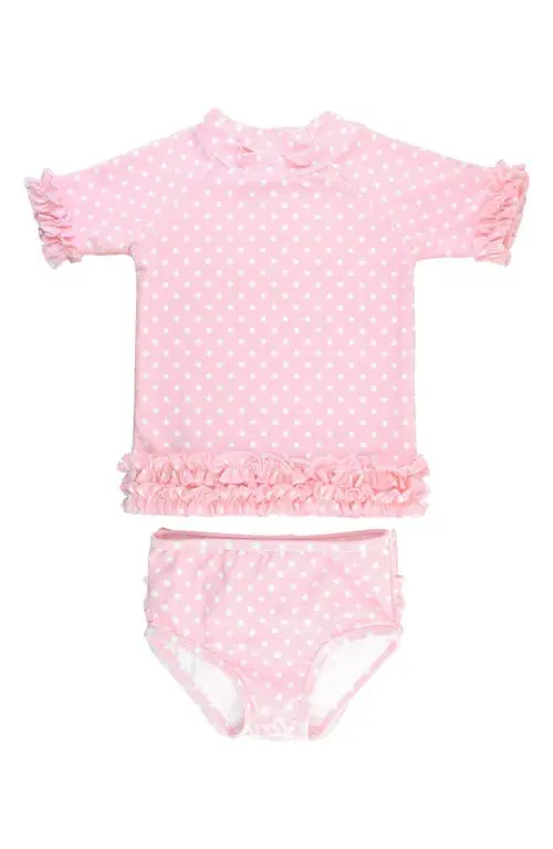 RUFFLEBUTTS Kids' Polka Dot Two-piece Swimsuit - Pink | Editorialist
