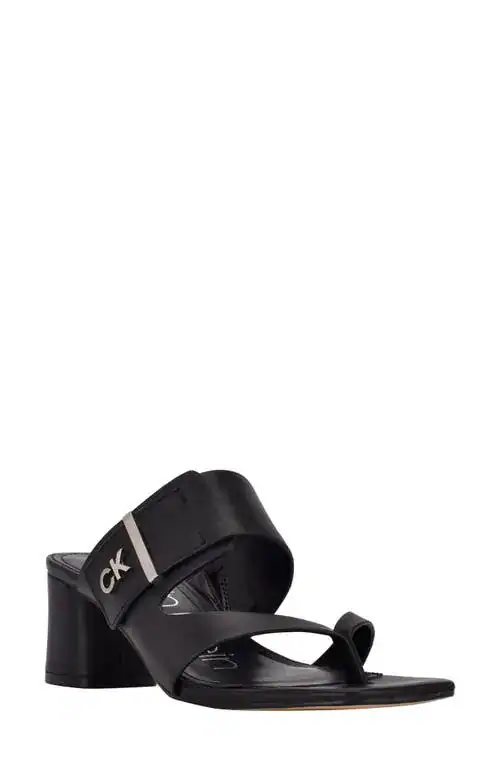Calvin Klein Briella Block Heel Sandal In Black 35% Off