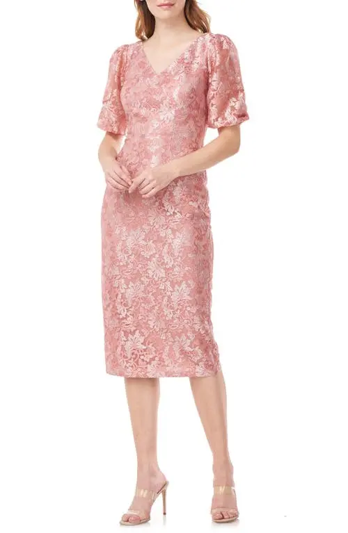 Js Collections Lia Puff Sleeve Cocktail Dress