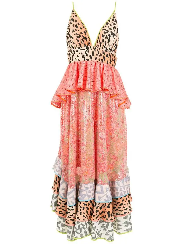 OLYMPIAH Multi-print Tiered Dress