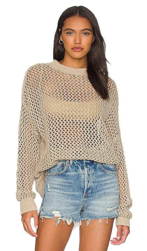 Beach Riot Hilary Crochet Knit Sweater