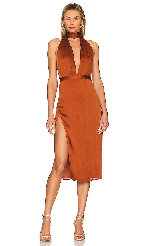 Nbd Holden Midi Dress In Brown In Caramel - 45% Off | Editorialist