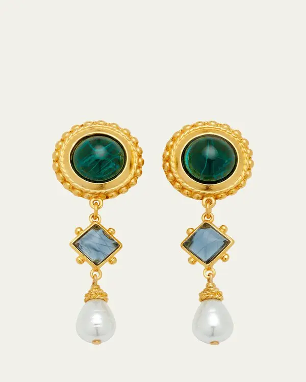 BEN-AMUN Stone Clip-on Earrings