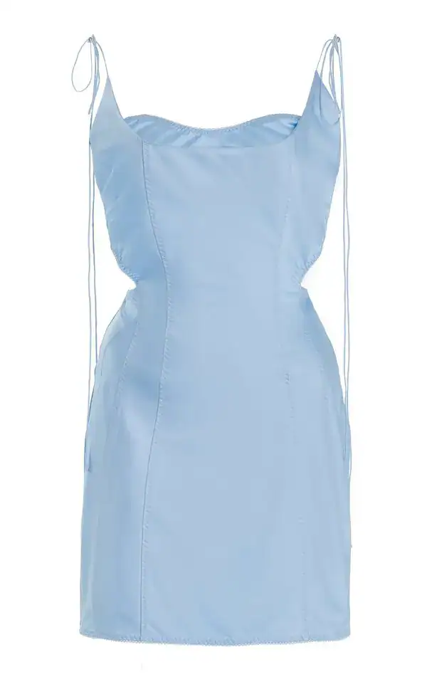 Anna October Vivienne Cutout Satin Panel Mini Dress In Blue - 75% Off |  Editorialist