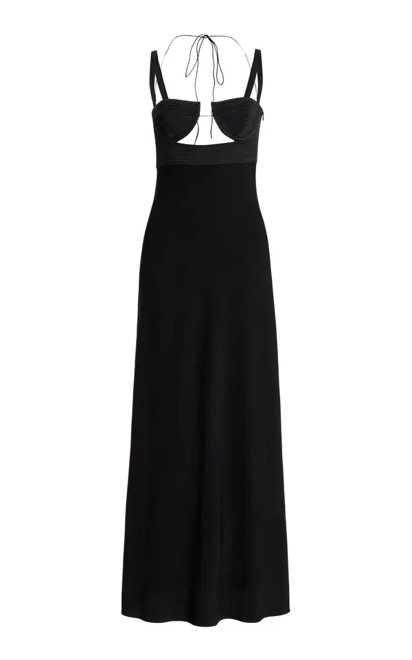 Anna October Veronique Cutout Bra-Top Maxi Dress In Black - 50% Off |  Editorialist