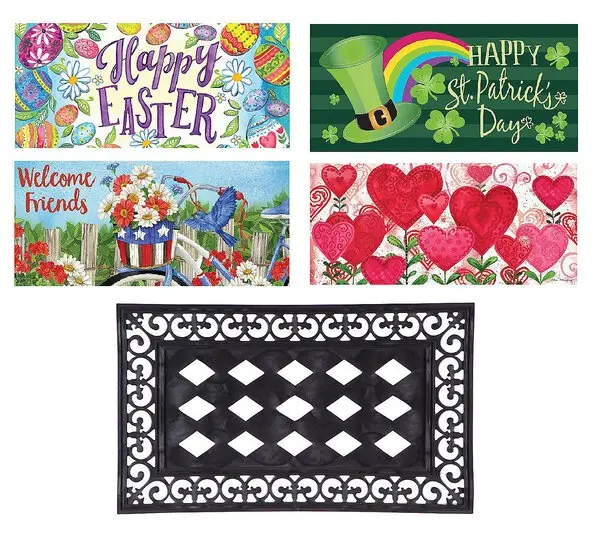 EVERGREEN Sassafras Spring And Summer Mats, Set Of 5