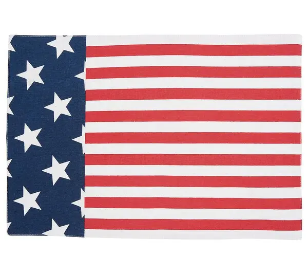 VALERIE PARR HILL 13' X 19' Stars And Stripes Placemat Set 6 V Alerie