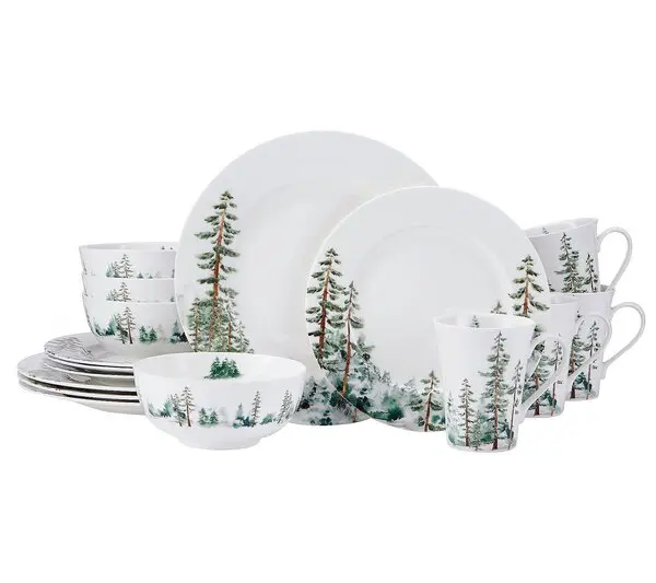 MIKASA Watercolor Forest 16-piece Dinnerware Se