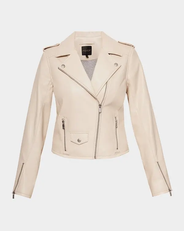 AS By DF Cult Recycled Leather Moto Jacket - Sand