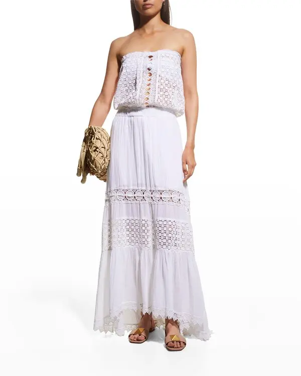 Buy Ramy Brook Kate Strapless Crochet Maxi Dress White At 26 Off
