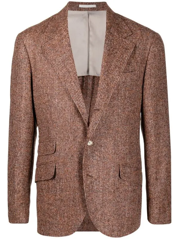 Brunello Cucinelli Mini Check-print Single-breasted Blazer