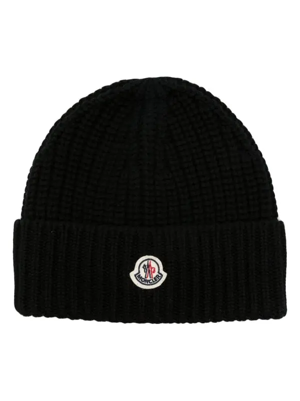 Moncler Logo-patch Knitted Beanie