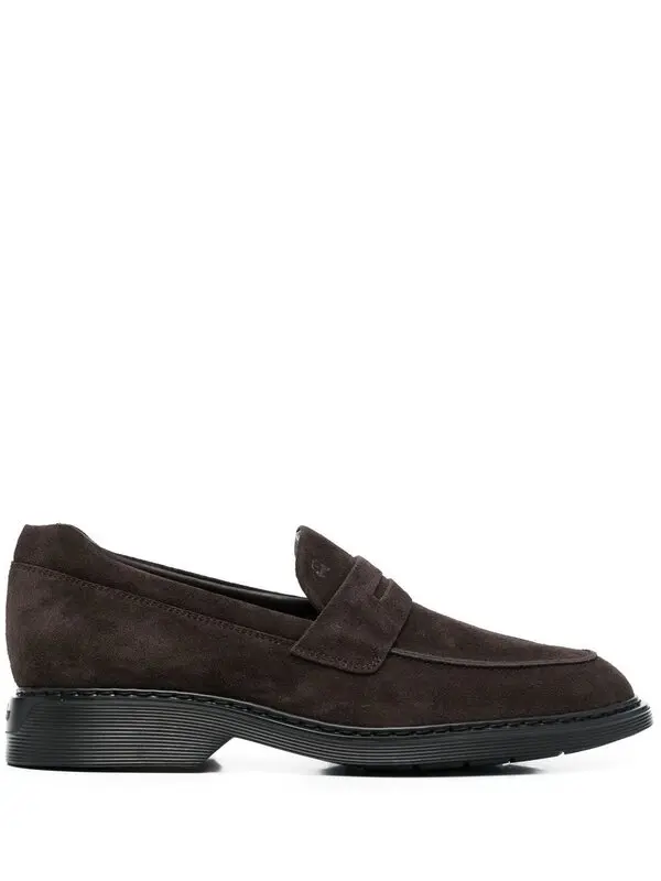 Hogan Logo-embossed Suede Loafers