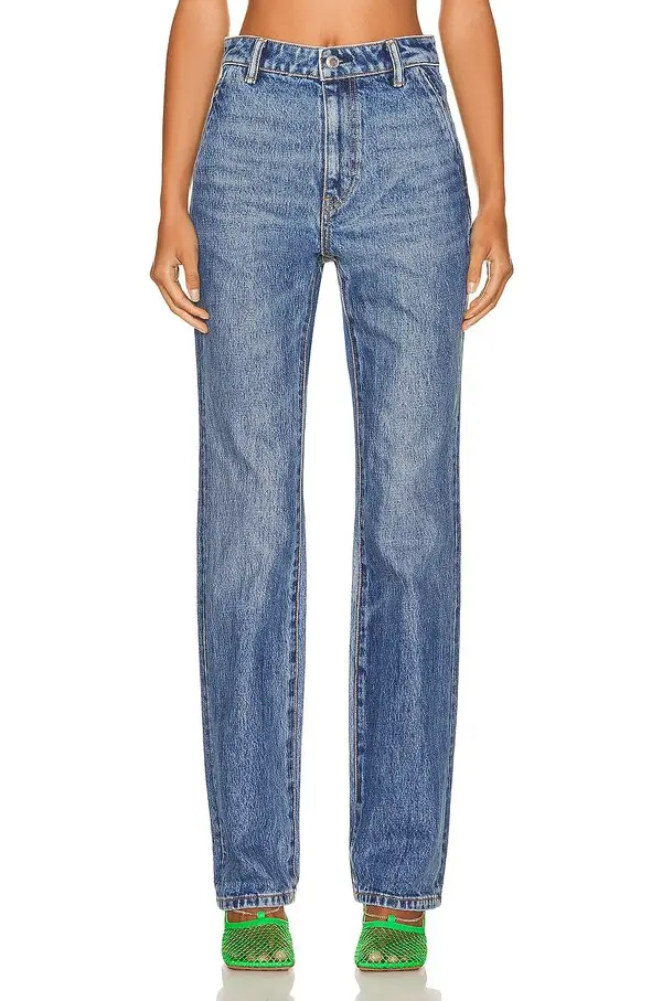Alexander Wang High Waisted Slim Jeans In Denim-medium - Vintage Medium Indigo