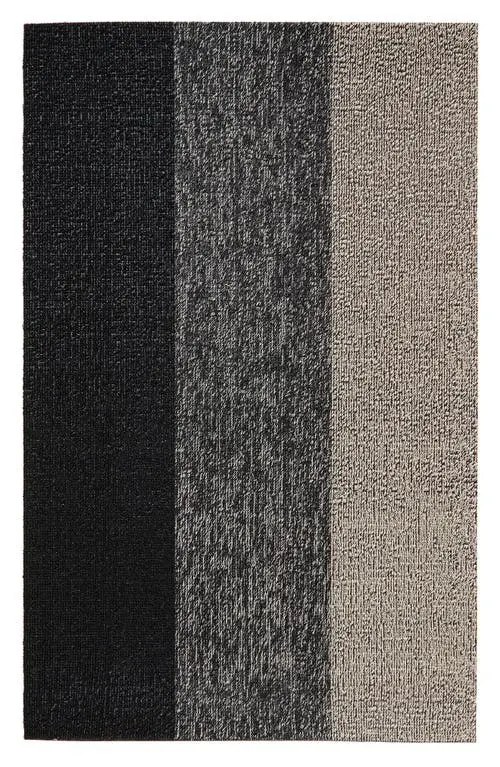 CHILEWICH Marble Stripe Door Mat - Salt And Pepper