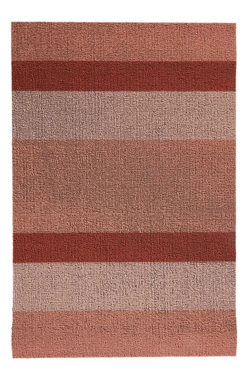 CHILEWICH Stripe Low Pile Large Indoor/outdoor Floor Mat - Peach