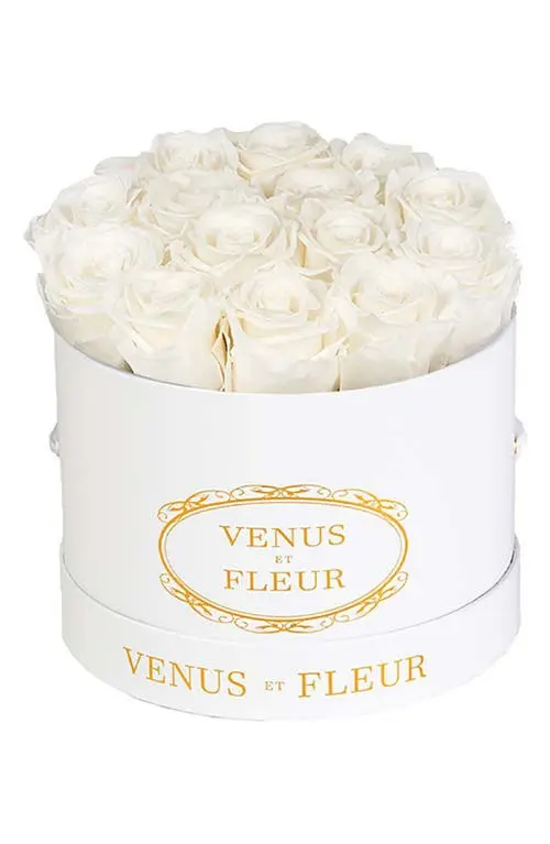 Venus Et Fleur Classic Small Round Eternity Roses - Pure White
