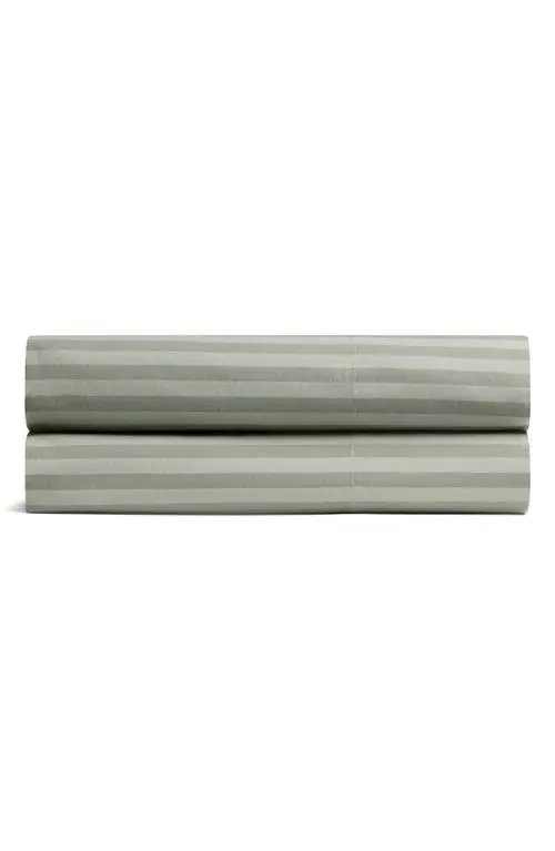 PARACHUTE Percale Fitted Sheet - Moss Stripe
