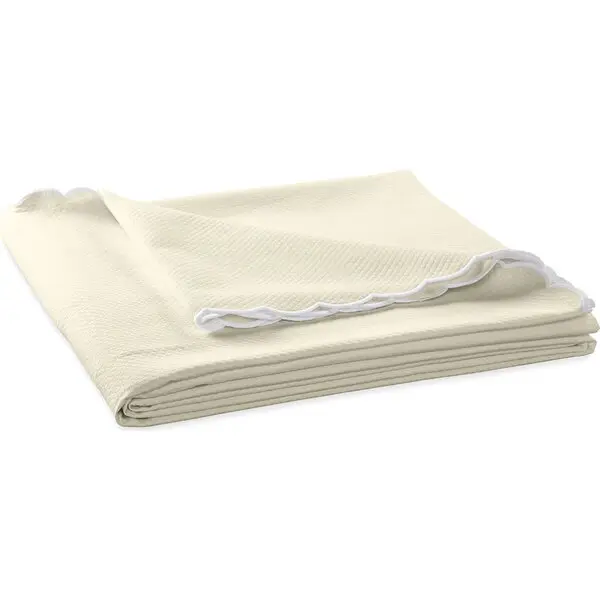 MATOUK Diamond Piqué Coverlet - Ivory