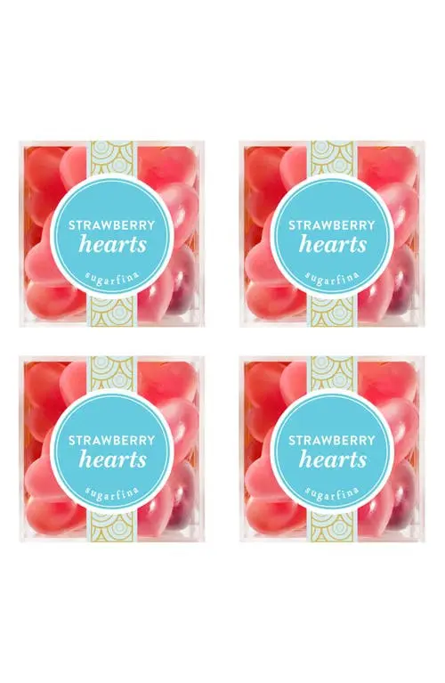 SUGARFINA Strawberry Hearts Set Of 4 Candy Cubes