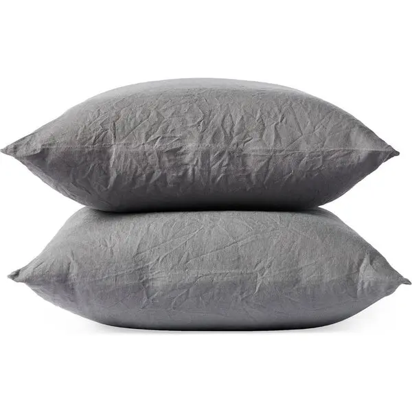 COYUCHI Relaxed Set Of 2 Organic Linen Pillowcases - Slate