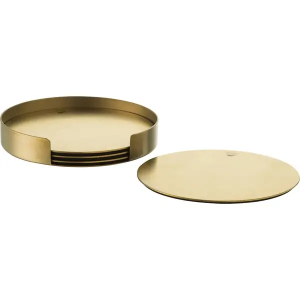 ORREFORS Peak Set Of 4 Coasters - Gold