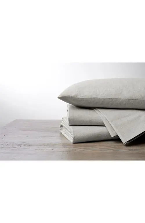 COYUCHI Cloud Set Of 2 Brushed Organic Cotton Flannel Pillowcases - Pale Gray Heather