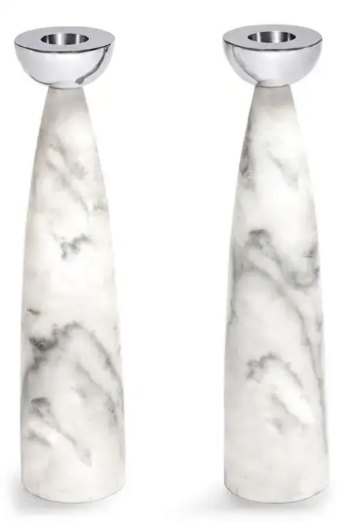 ANNA NEW YORK Coluna Set Of 2 Marble Candleholders - Thumbnail 2