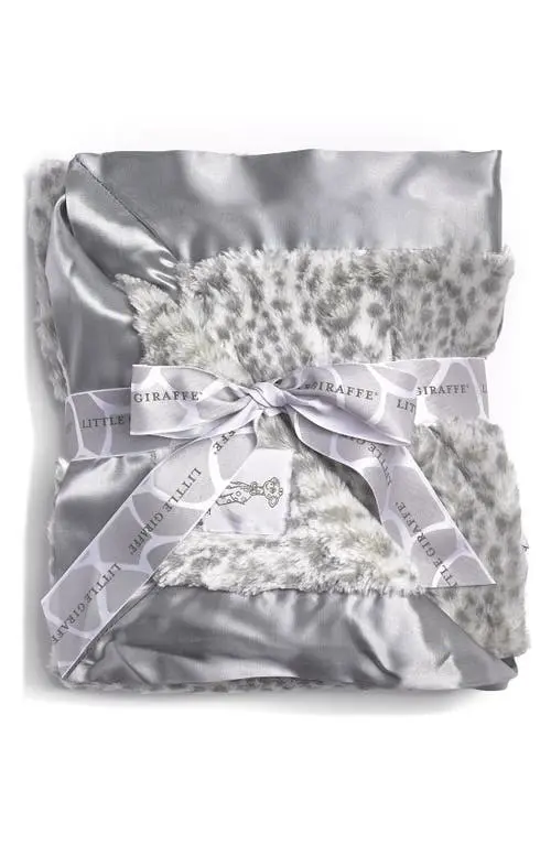 LITTLE GIRAFFE Snow Leopard Luxe Baby Blanket - Silver