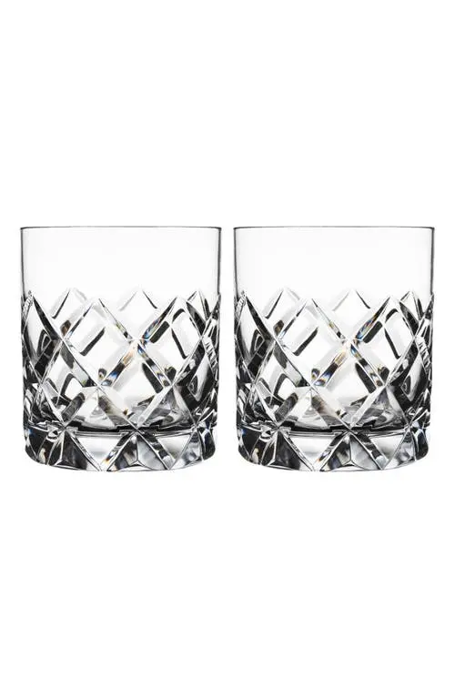 ORREFORS Sofiero Set Of 2 Crystal Old Fashioned Glasses - Clear