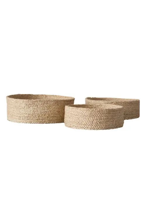 WILL & ATLAS Set Of 3 Round Jute Tabletop Baskets